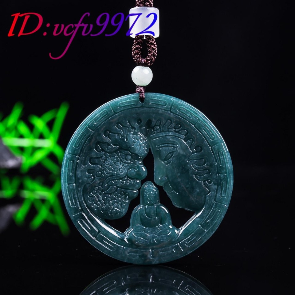 Myanmar Jadeite Buddha Pendant Jewelry Real Jade Accessories Talismans ...