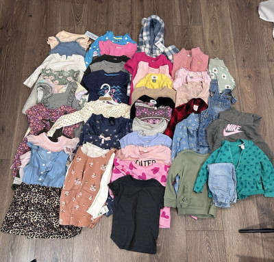 Huge Lot of 40 Girls Clothes 2T Shirts Dresses Jackets Toddler Clothing ...