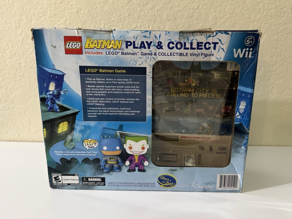 Wii DC Lego Batman Video Game & Funko Batman GITD Pop! (Nintendo, 2008 ...