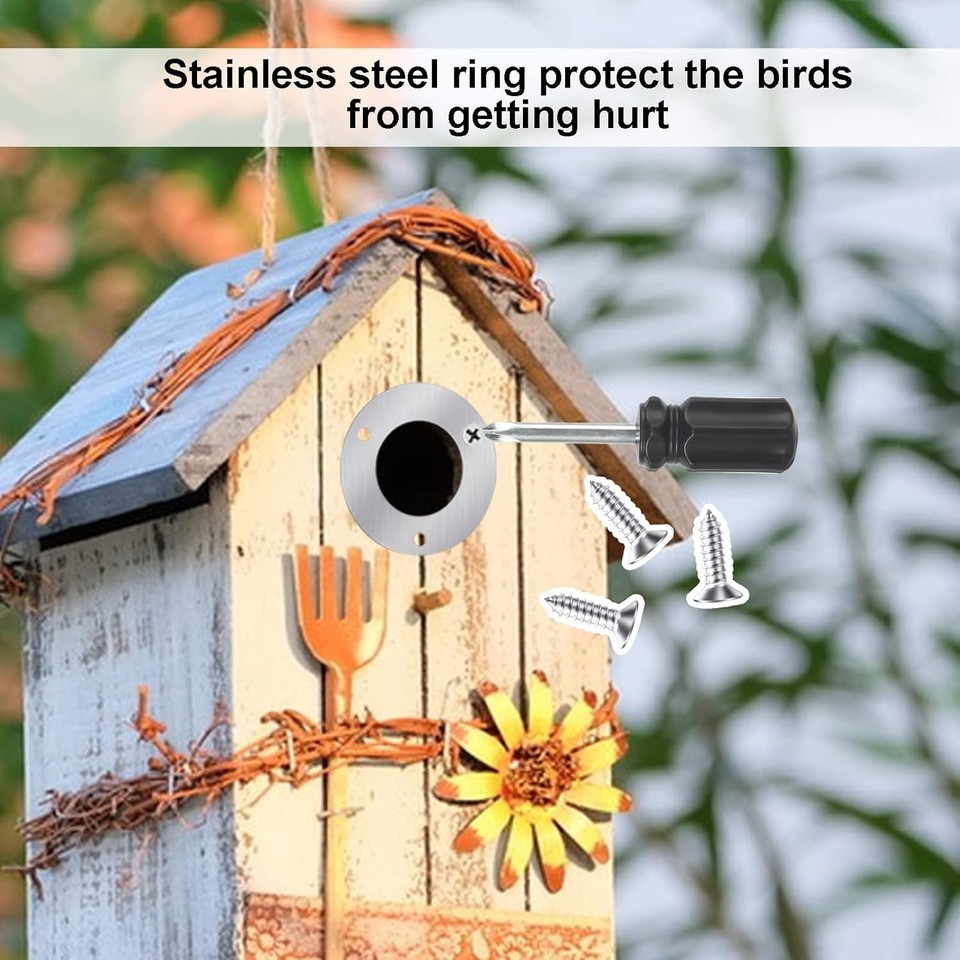 12PCS Bird Nest Box Protection Plates 32mm, Wild Boxes Garden Small ...