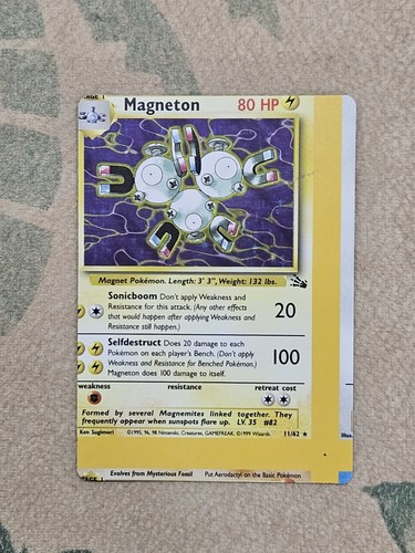 NFC Miscut - Magneton - HP - Holo - Fossil - Pokemon - Error - Misprint ...