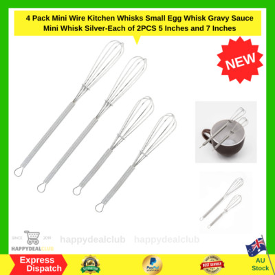 Mini Wire Kitchen Whisks Small Egg Whisk Gravy Sauce Mini Whisk Silver ...
