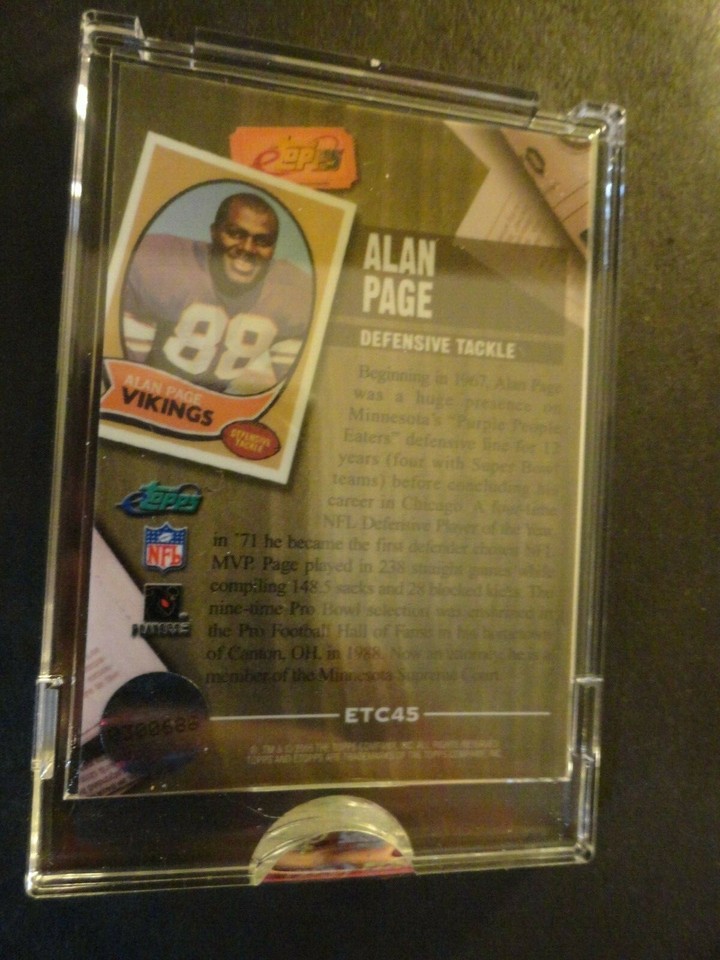 2005 ETopps Classic Alan Page Card Encased MINT Vikings | eBay