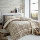 TEDDY Fleece Check DUVET COVER SET Sherpa Warm & Cosy In SINGLE DOUBLE ...
