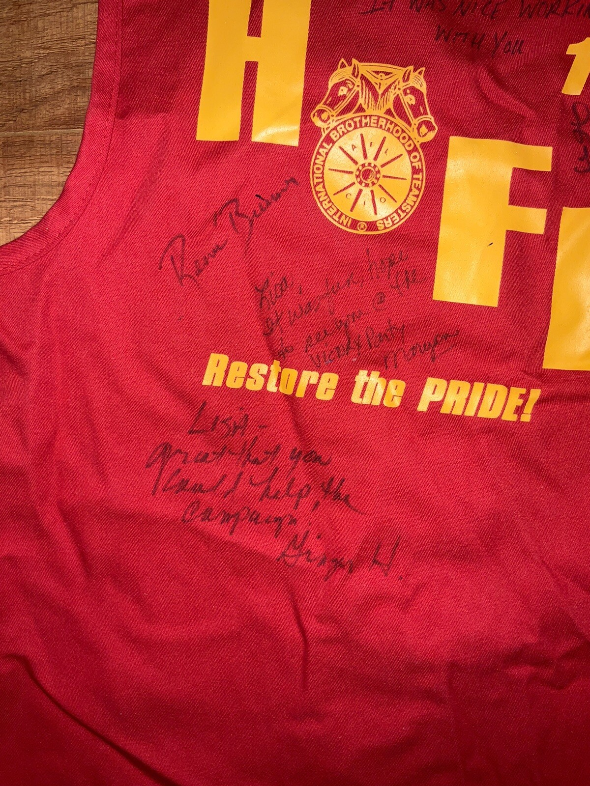 vintage james jimmy hoffa 1996 autographed vest w pin… - Gem