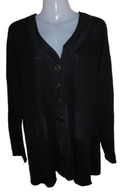 VERGE 'Willow' Black Cotton/Linen Knit Cardigan Size XL | eBay Australia
