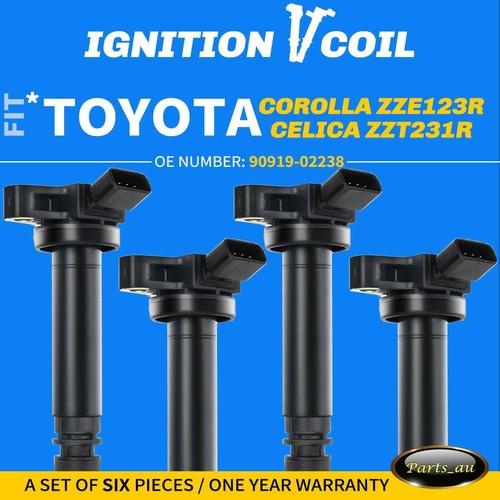 Set of 4 Ignition Coils for Toyota Corolla ZZE123R Celica ZZT231R 1.8L ...