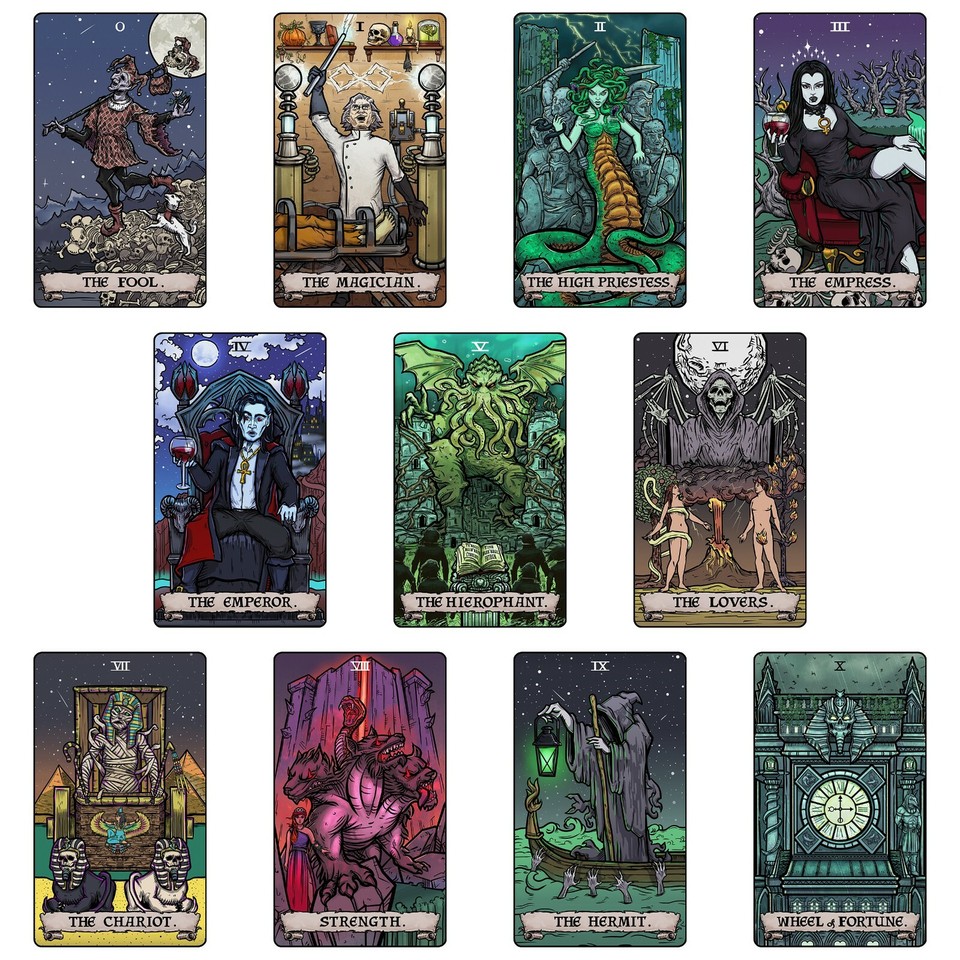 Terror Tarot - 22 Card Major Arcana Gothic Halloween Tarot Card Deck ...
