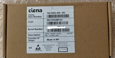 NEW CIENA 160-9403-900 WOTRD4M FAA QSFP28 100GE CWDM4 4x25G TRANSCEIVER ...