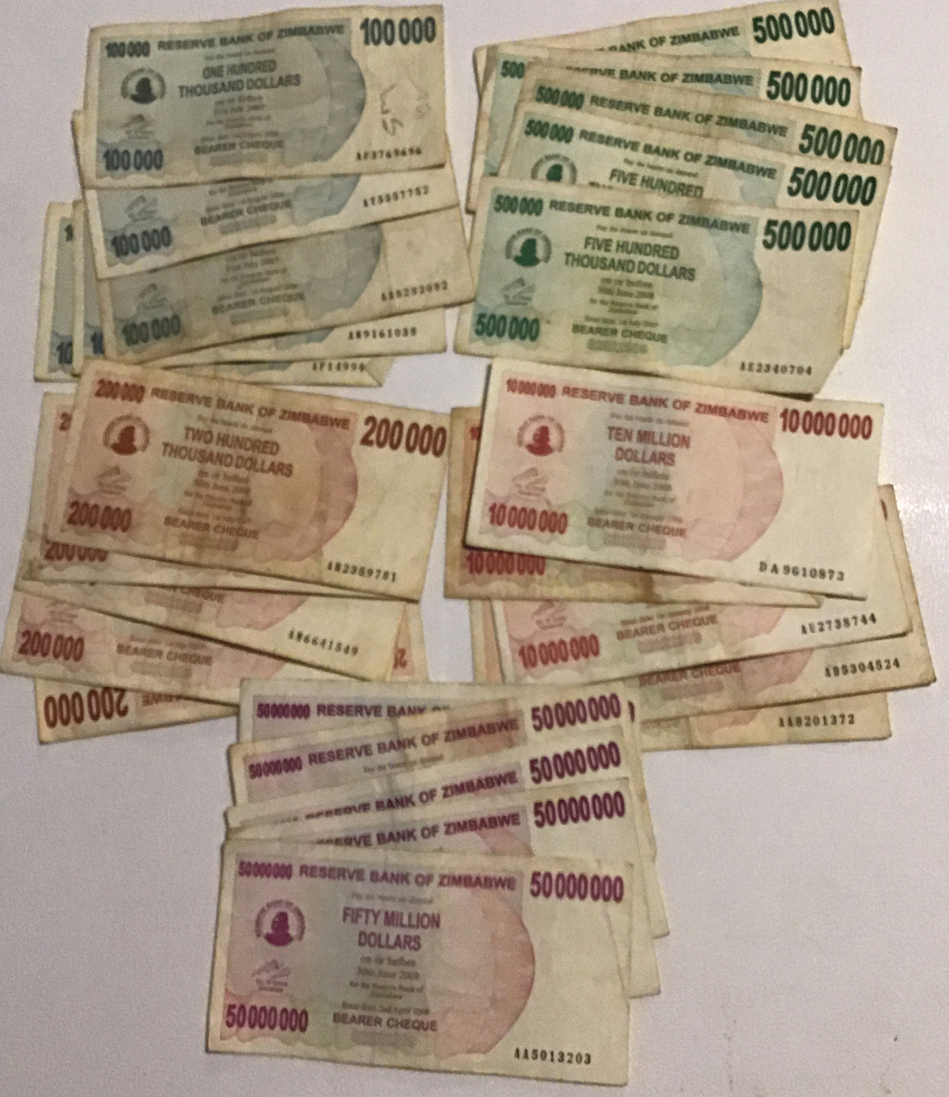 Lot Of 25 X Zimbabwe Banknotes. Dealer / Wholesale Lot. Collectible ...