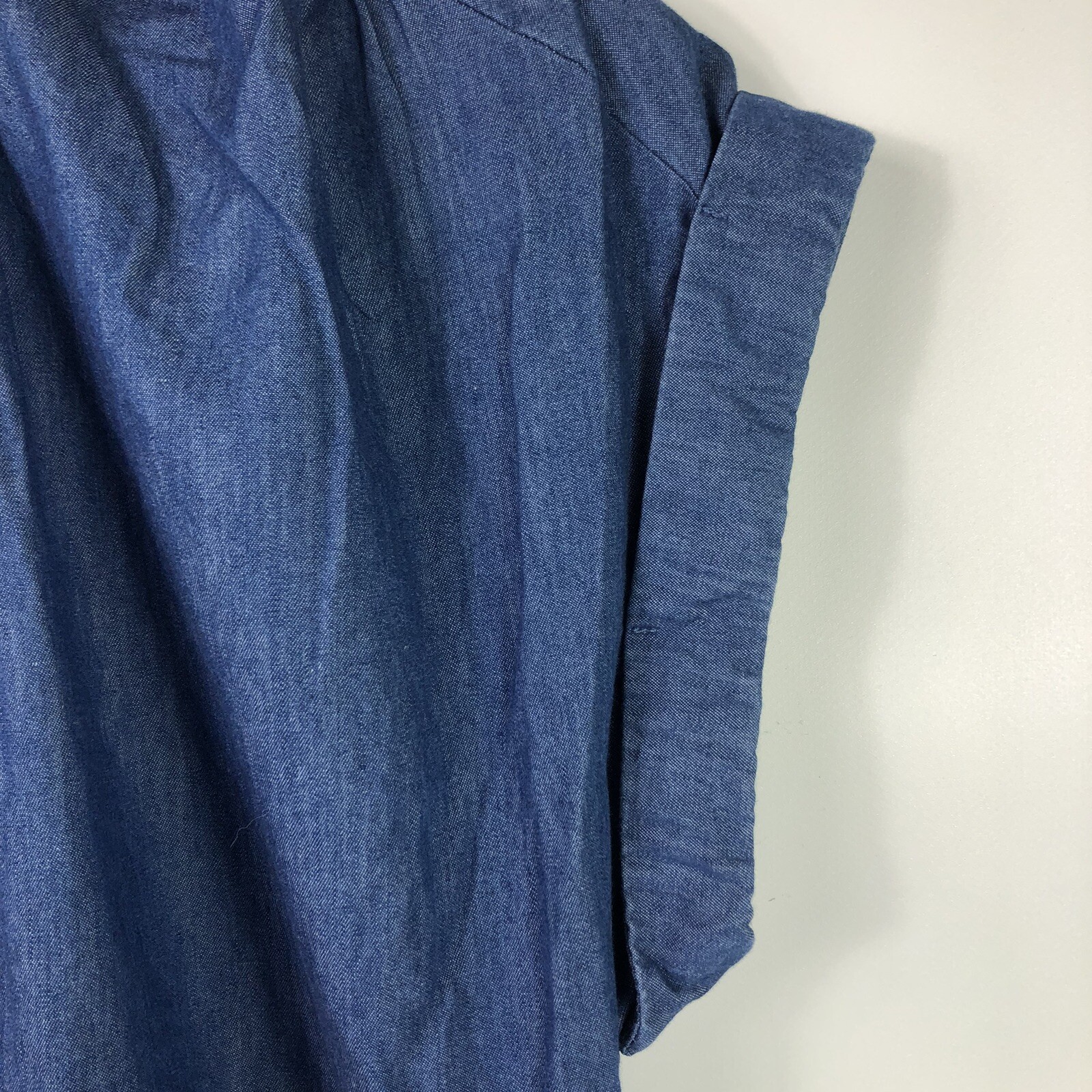 Ana Shirt Womens XS Blue Button Up Short Sleeve Collared 100% Cotton ...