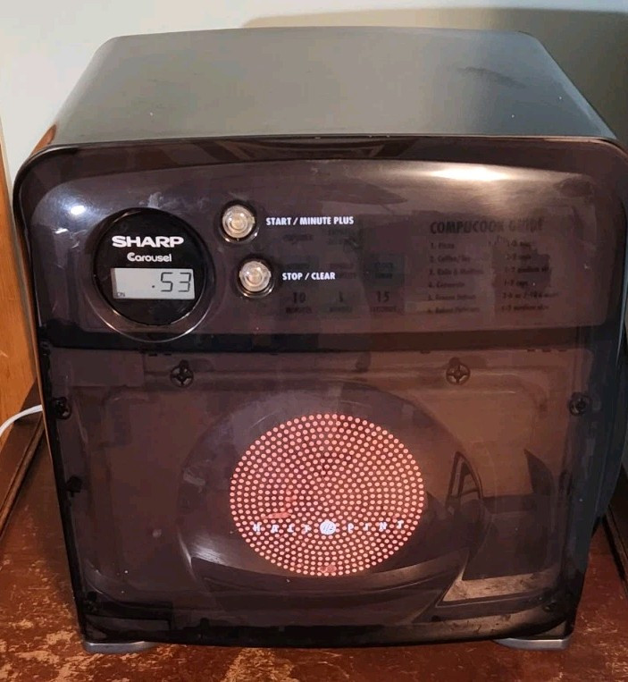 Sharp Half Pint Microwave Carousel Oven Black R-120DK Camper Dorm RV ...