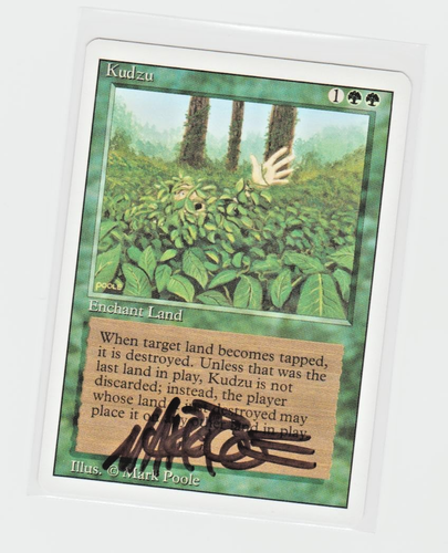 Magic the Gathering ~ MTG ~ 1x Kudzu ~ M/NM ~ REVISED ~ Signed by ...