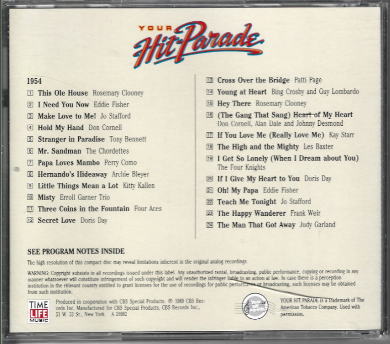 Your Hit Parade - 1945 - CD - Time Life Music - VGC++ | eBay