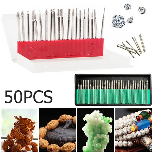 50Pcs Grinding Burr Set Diamond Rotary Files Burrs with 3mm Shank ...