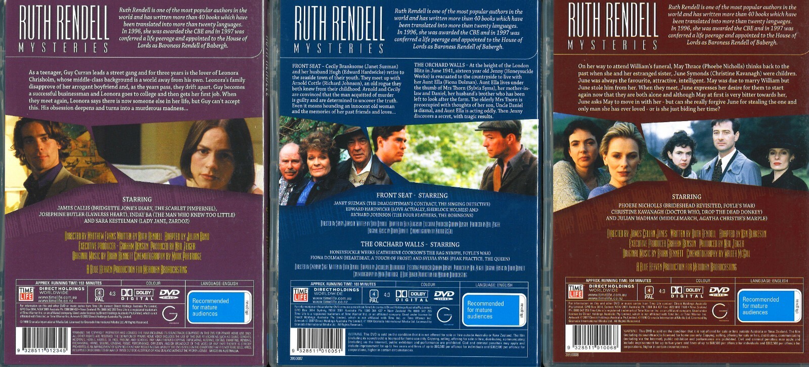 297A NEW SEALED RUTH RENDELL VOL3:GOING WRONG+MAY&JUNE+FRONT SEAT DVD ...