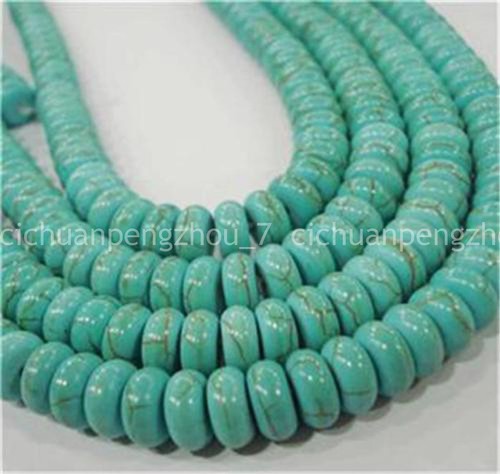 Natural 4x6mm Turkey Blue Turquoise Rondelle Gemstone Abacus Loose ...