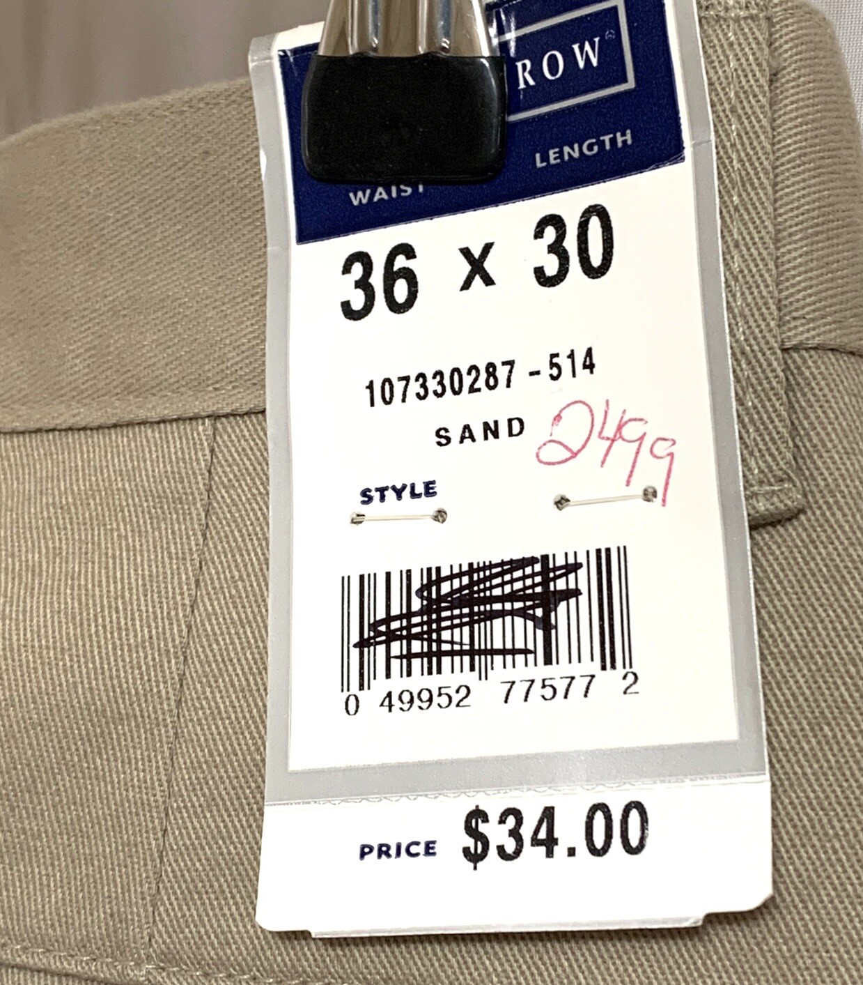 Vtg 90s Savile Row Khaki Tan Beige Wrinkle Free Pants Tag 36x30 Actual ...