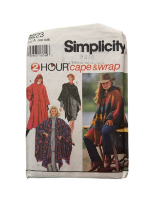 Simplicity 9223 Misses Hooded Cape& Wrap Pattern 2 Hour One Size Uncut ...