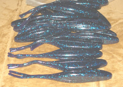 5" Twitch Minnow Super Fluke Style Junebug 50 pack bass worms | eBay