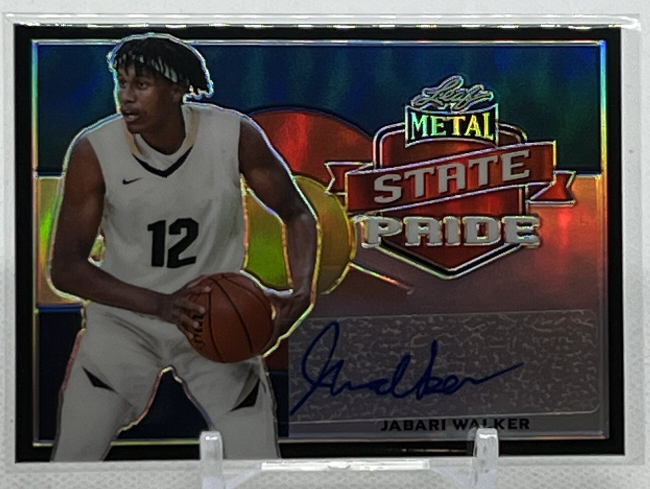 💥JABARI WALKER AUTO ROOKIE 2021-22💥LEAF METAL BLACK STATE PRIDE AUTO💥LE ...