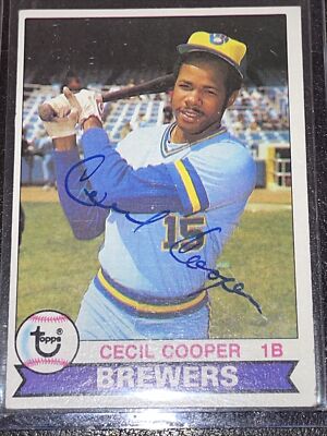 1979 Cecil Cooper signed card Topps #325 Autographed JSA Auction Letter ...