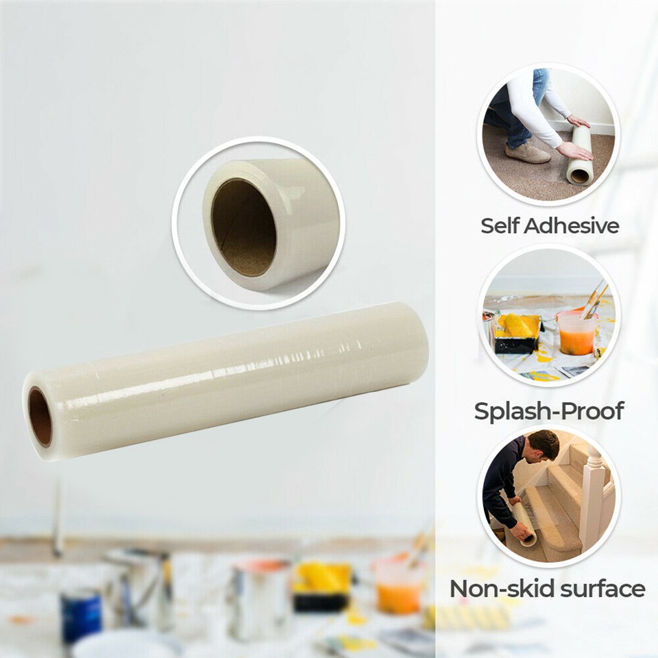 150M Cover Carpet Floor Protection Self Adhesive Protector Clear Roll ...
