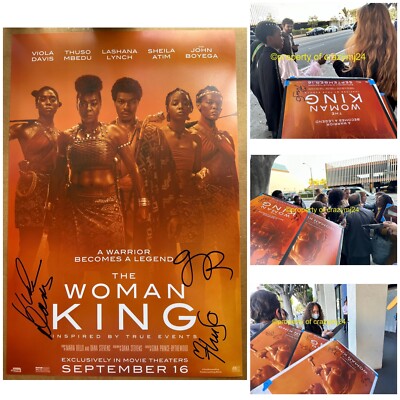 3 Signed The Woman King Viola Davis Thuso Mbedu Gina Prince Autograph ...