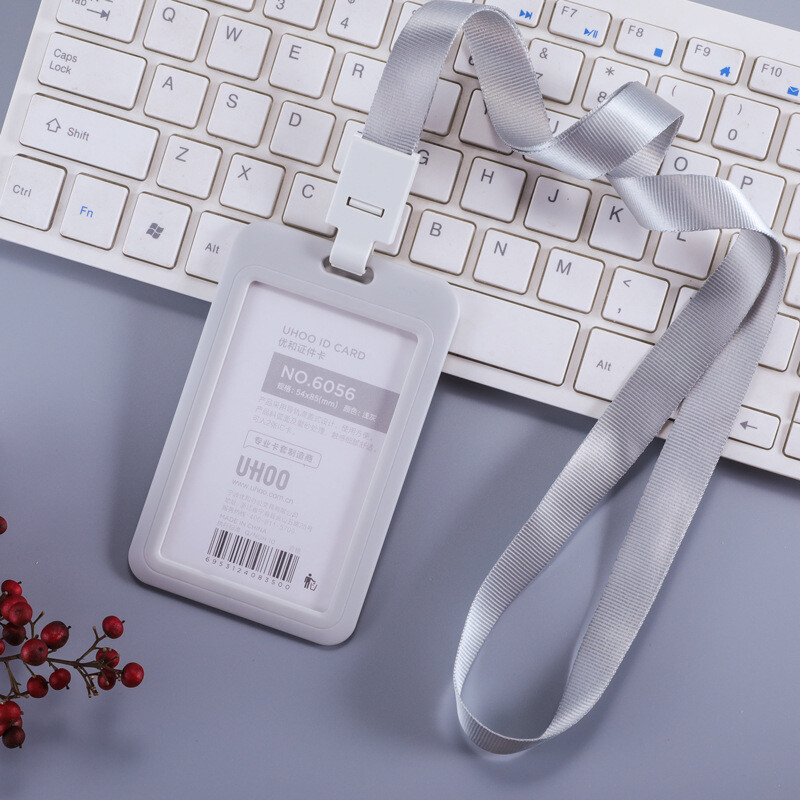 Waterproof ID Badge Holder Hard Plastic Card Case Slim Lanyard ...