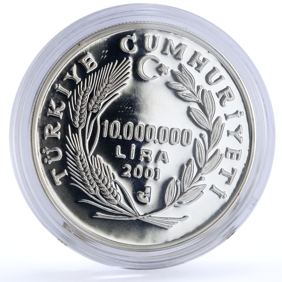 Turkey 10000000 lira Bosphorus Houses City Landscape Boat Ship silver ...