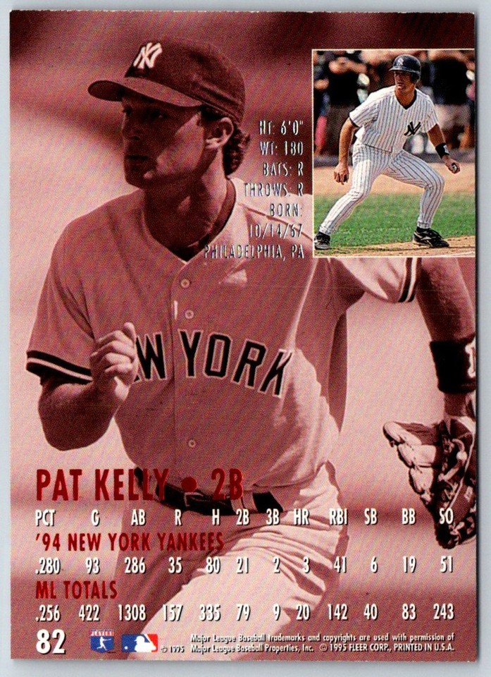 1995 Ultra Pat Kelly #82 New York Yankees Baseball Card | eBay