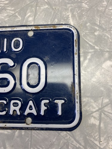 1960 OHIO Watercraft BOAT License Plate Aluminum 1951 MR Vintage Marine ...