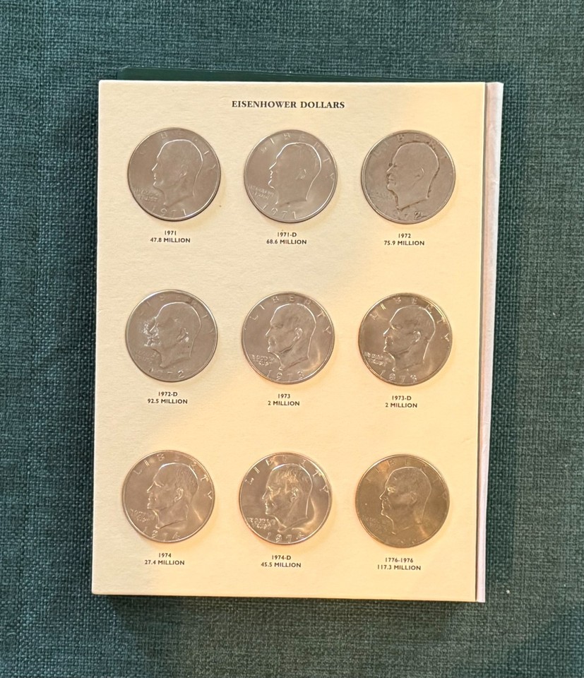Complete 1971-78 Ike Dollars P,D and 1979-99 SBA Dollars PDS Folder ...