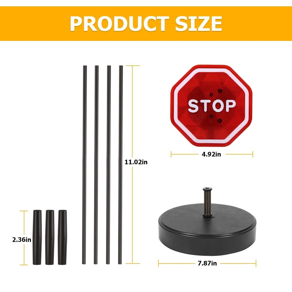 Mandark Flashing LED Stop Sign for Garage Parking Assist, Adjustable ...