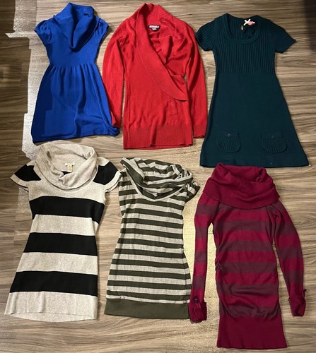6 Sweater Dresses sizes extra small to medium (all fit like a small ...