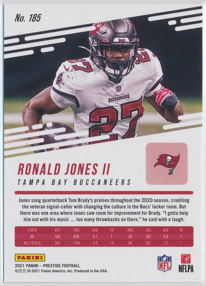 Ronald Jones II - Tampa Bay Buccaneers - 2021 Prestige Football - Base ...
