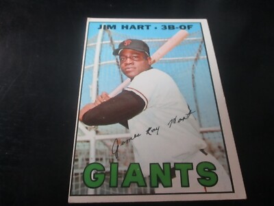 JIM RAY HART (san francisco giants) 1967 topps card #220 excellent+ ...