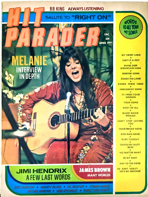 Hit Parader Magazine April 1971 Melanie, Faces, Hendrix, Moody Blues, 3 ...