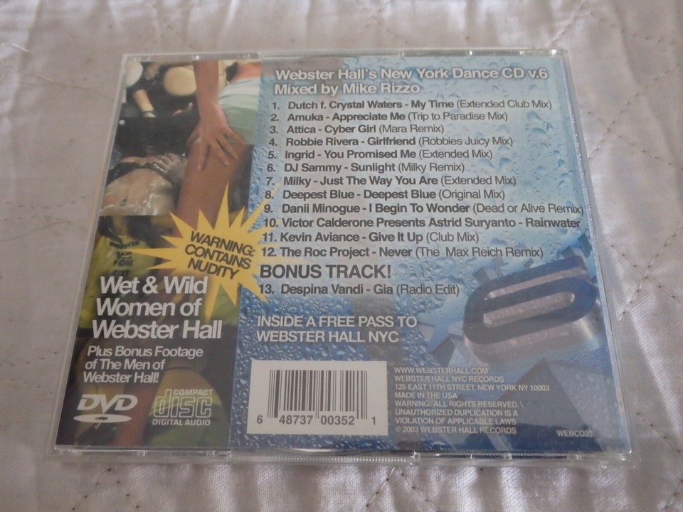 VARIOUS ARTISTS - WEBSTER HALL'S NEW YORK DANCE CD, VOL. 6 [BONUS DVD ...