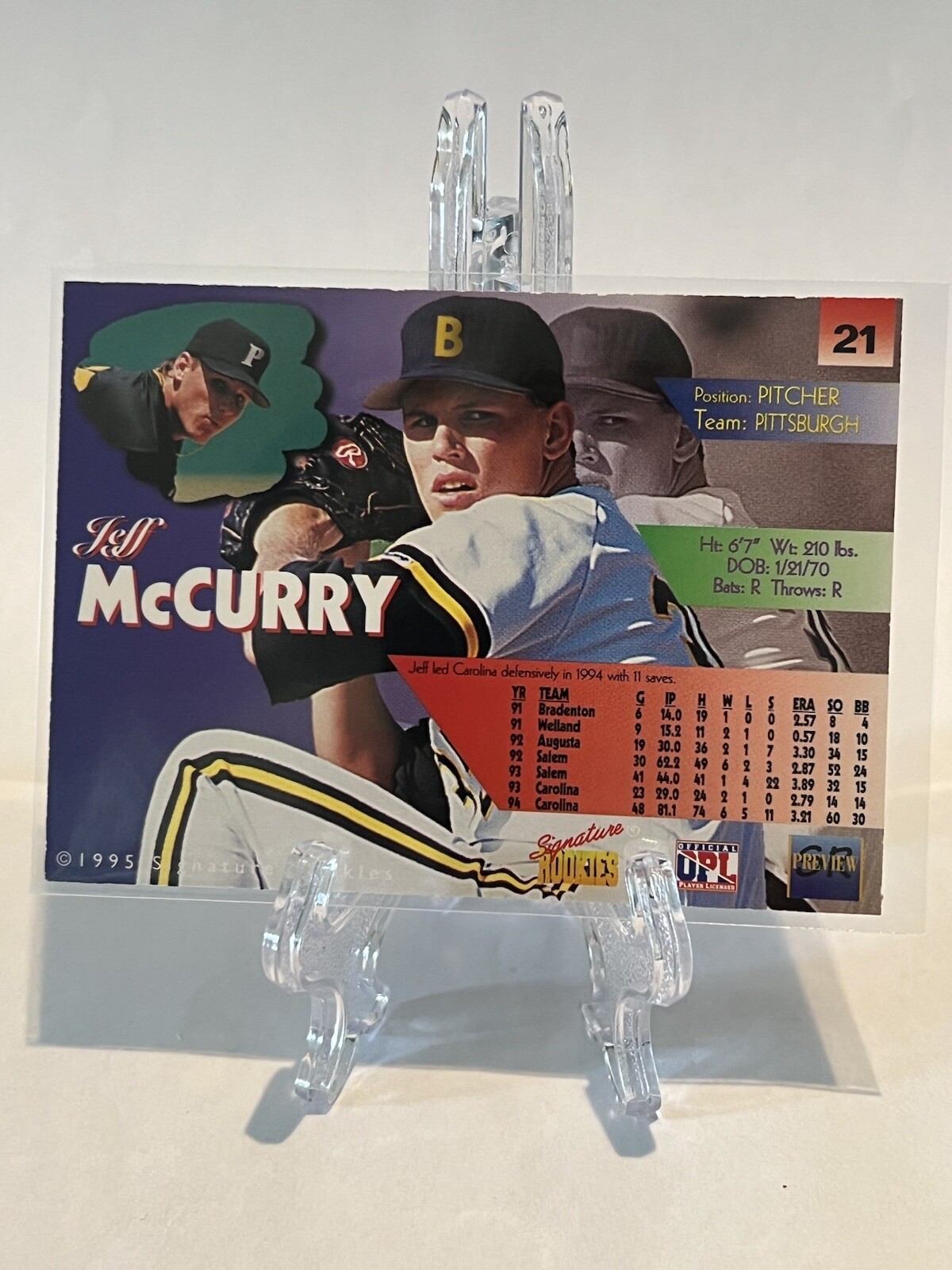1995 Signature Rookies - Previews Signatures #21 Jeff McCurry /6000 (AU ...