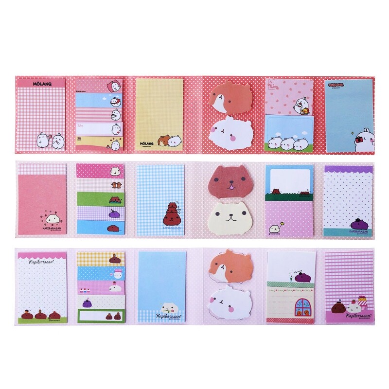 Cartoon 6 Folding Memo Pad Sticky Notes Stationery Notepad Cute | eBay