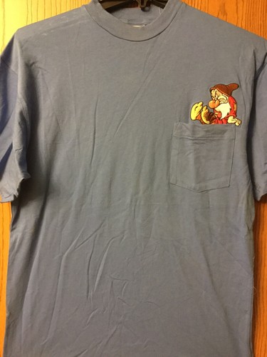 Grumpy. Disney Shirt. Patch Over Front Pocket. New With Tag. Blue. | eBay