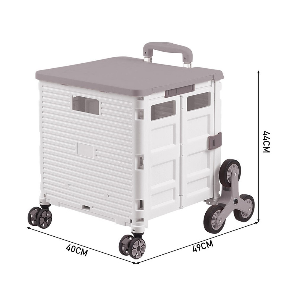 Foldable Trolley Crate Boot Cart Mobile Shopping Camping Picnic Storage ...