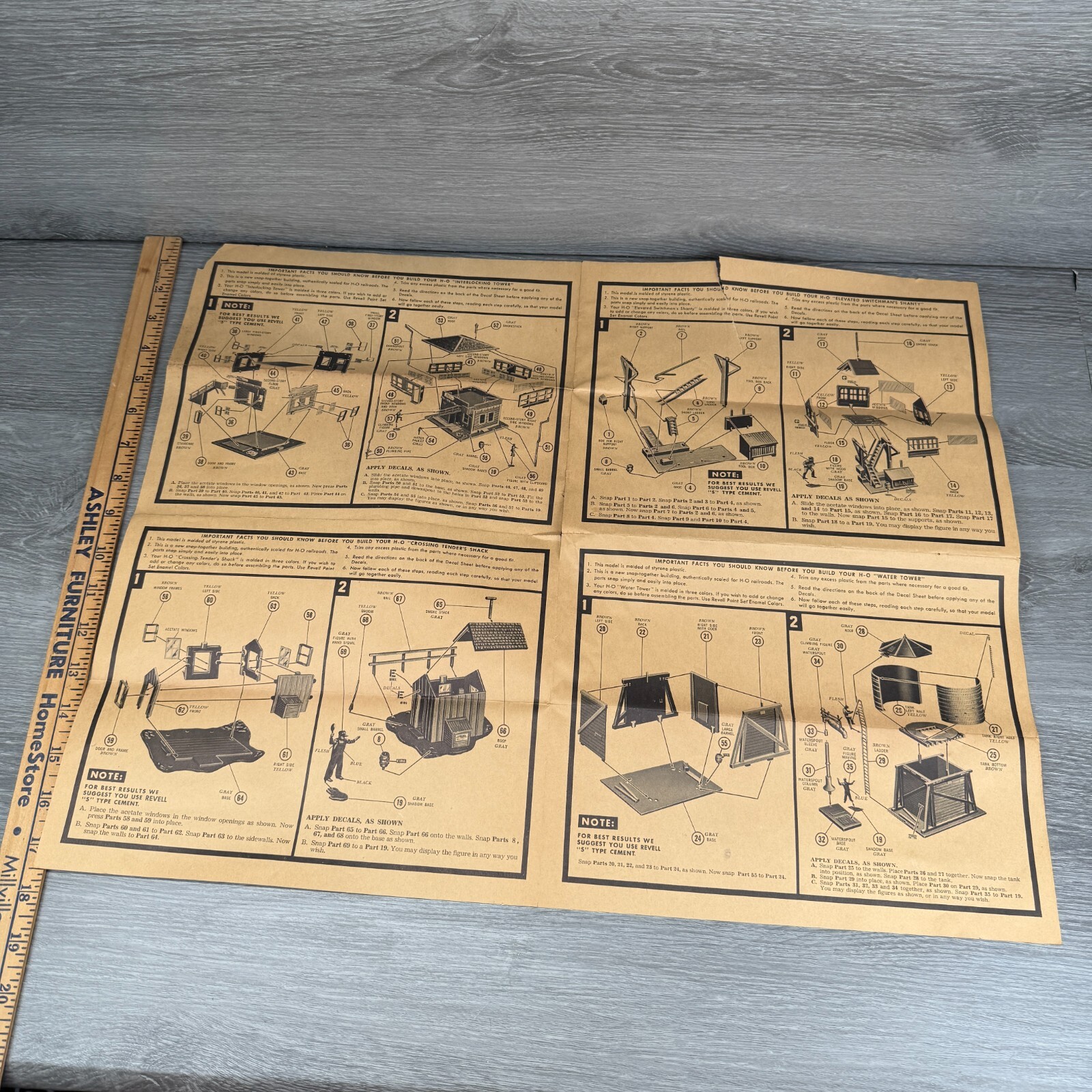 HO Scale Revell Building Kit Assembly Instructions Parts List Lot ...