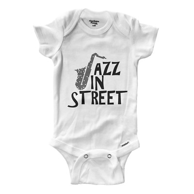 Infant Baby One-Piece Bodysuit Rib Clothes Gift Jazz In Street Music ...