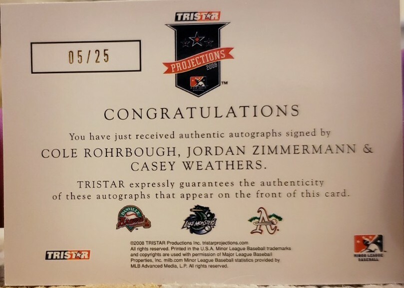 Jordan ZIMMERMANN Casey WEATHERS ROHRBOUGH 2008 TRISTAR PROjections ...