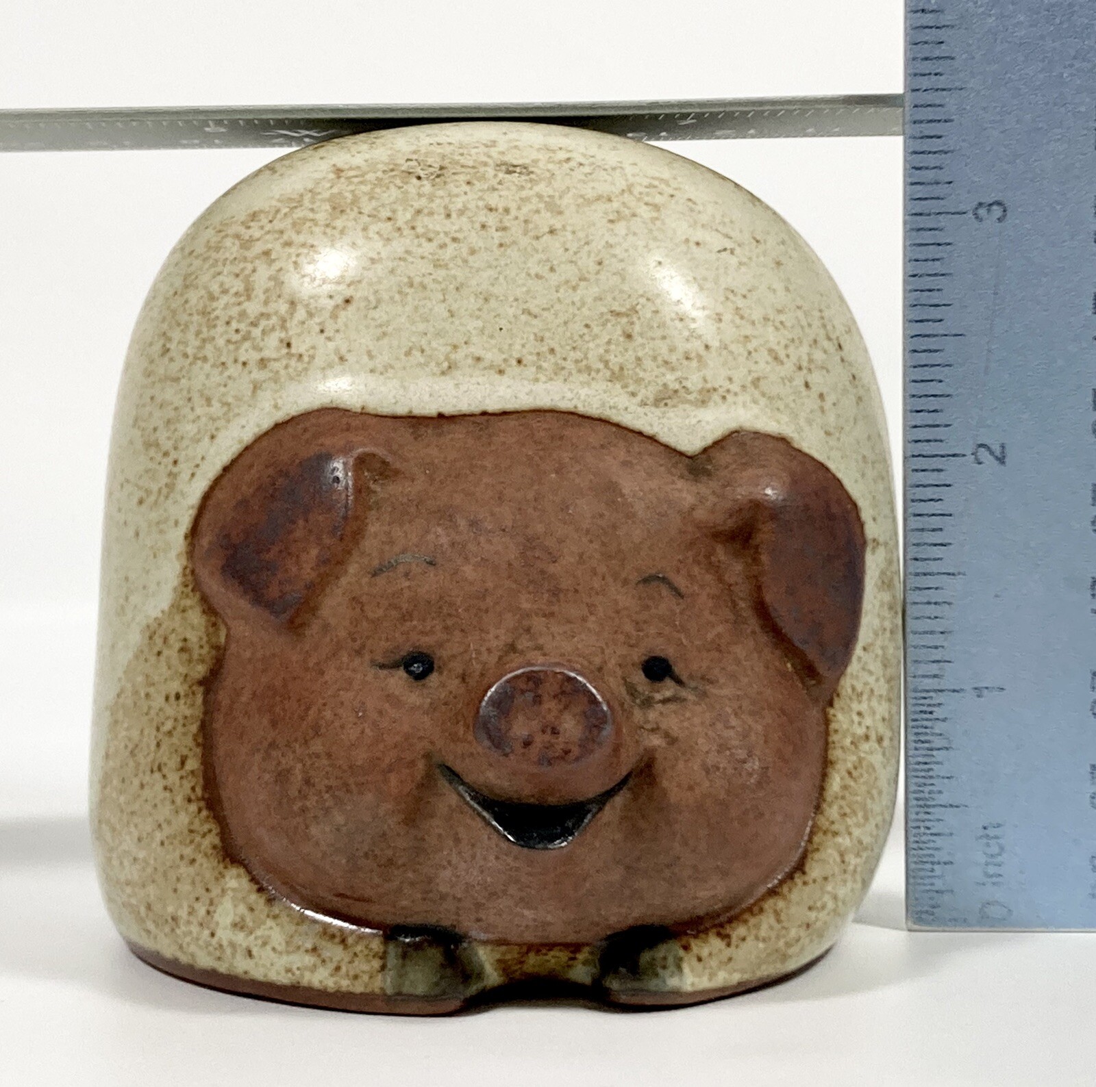 UCTCI Japan PIG Smiling Face Letter NAPKIN HOLDER Speckled Stoneware 3 ...