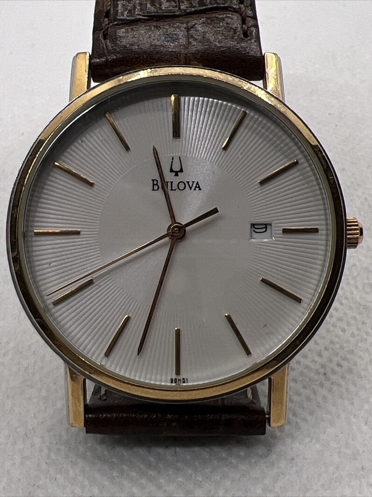 BULOVA Mens Watch C9331087 - 12981723 Stainless Steel Genuine Leather ...