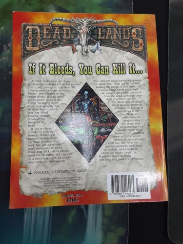 Deadlands Rascals, Varmints & Critters - Pinnacle 1006 128 Page Soft ...