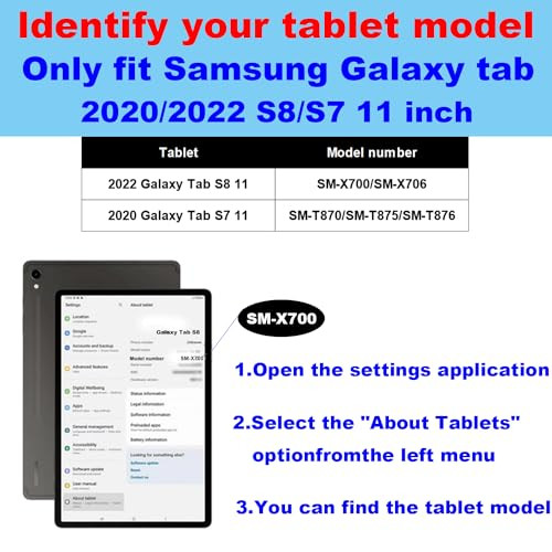 for Samsung Galaxy Tab S7/S8 11 inch Case with S Pen Holder 2020/2022 ...